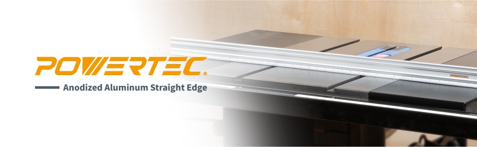 ‎POWERTEC 50 in. Anodized Aluminum Straight Edge Ruler, Metal Machined Flat to Within 0.003 in ...